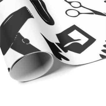 Chic Hair Stylist Pattern Wrapping Paper | Zazzle