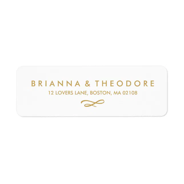 Chic Hand Lettered Gold Return Address Label | Zazzle