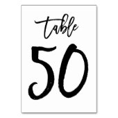 Chic Hand Lettered Table Number Card | Table 50 | Zazzle