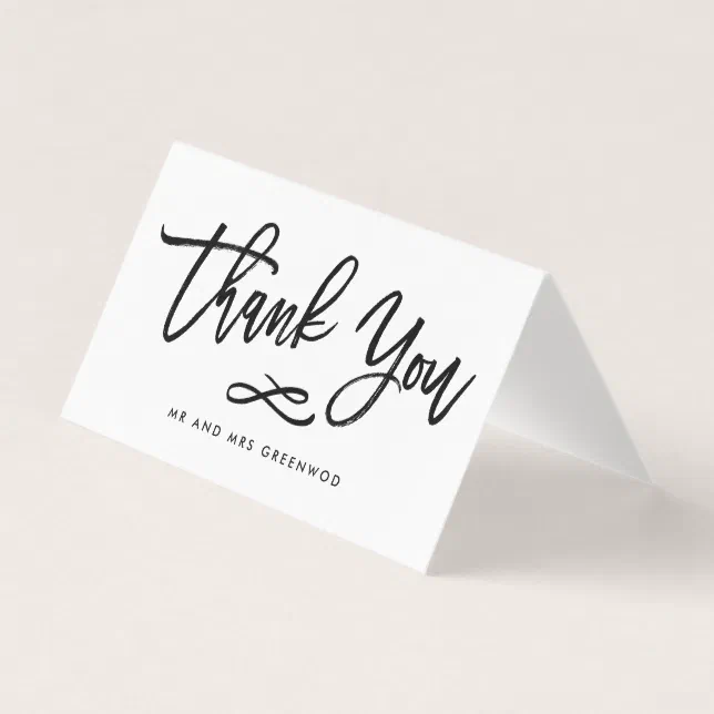 Chic Hand Lettered Thank You Card With Photo | Zazzle