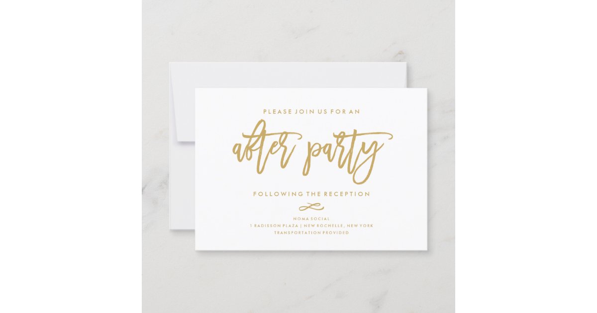 Chic Hand Lettered Wedding After Party Invitation | Zazzle