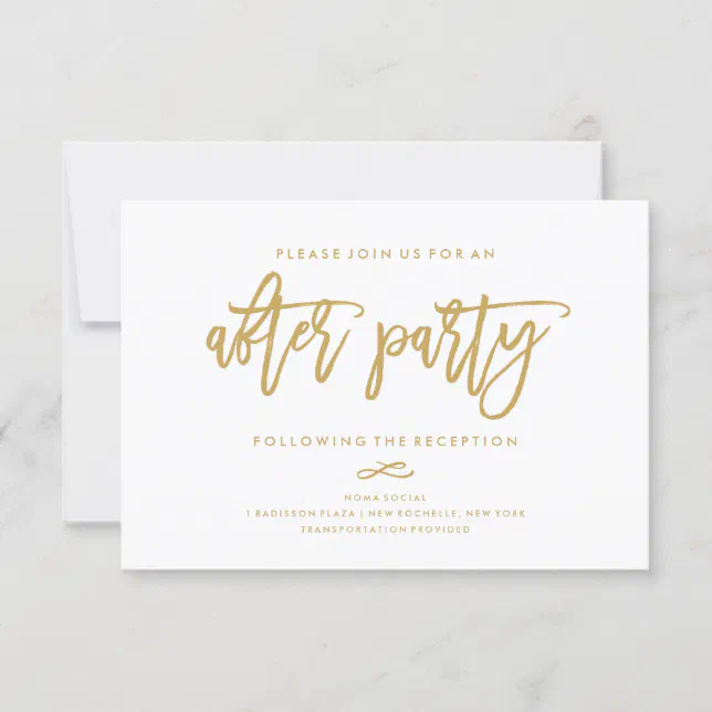 Chic Hand Lettered Wedding After Party Invitation | Zazzle