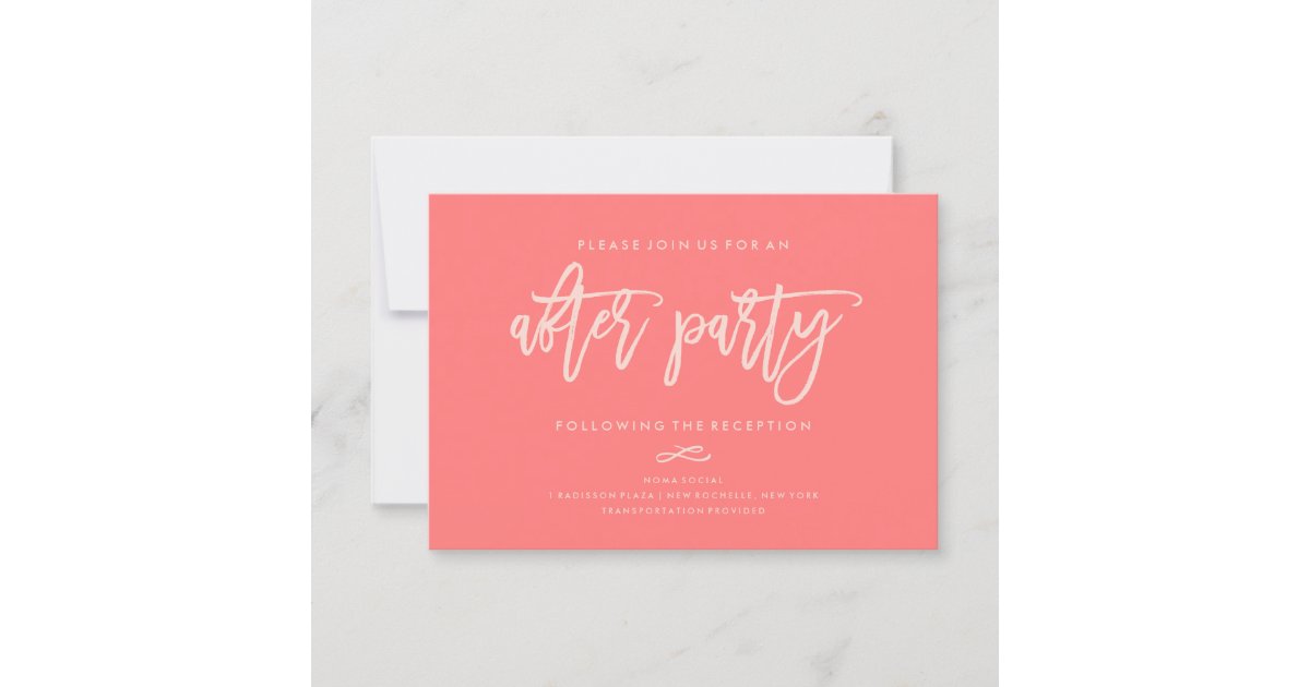 Chic Hand Lettered Wedding After Party Invitation | Zazzle