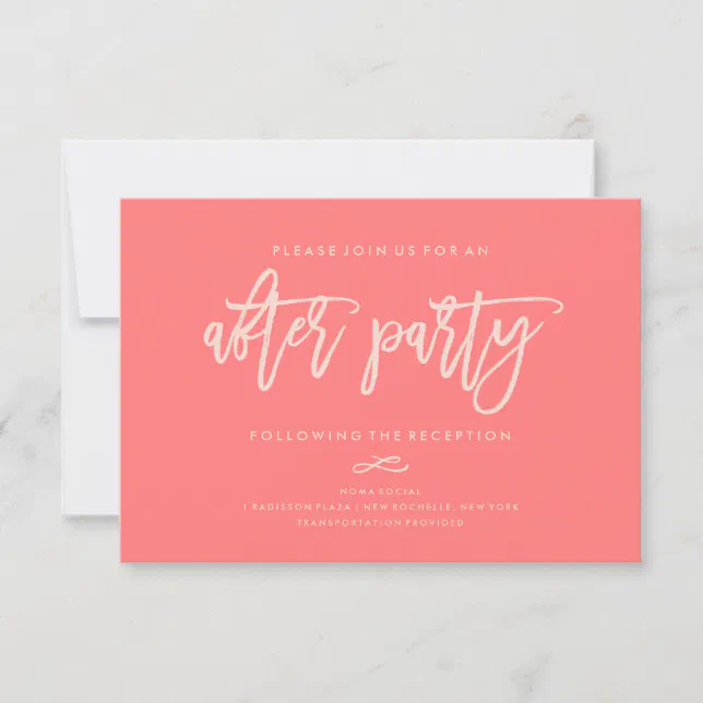 Chic Hand Lettered Wedding After Party Invitation | Zazzle