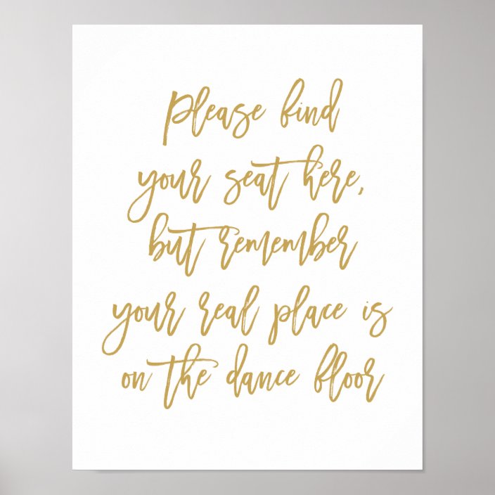 Chic Hand Lettered Wedding Dance Floor Sign | Zazzle.com