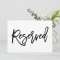 Chic Hand Lettered Wedding Reserved Sign Invitation | Zazzle