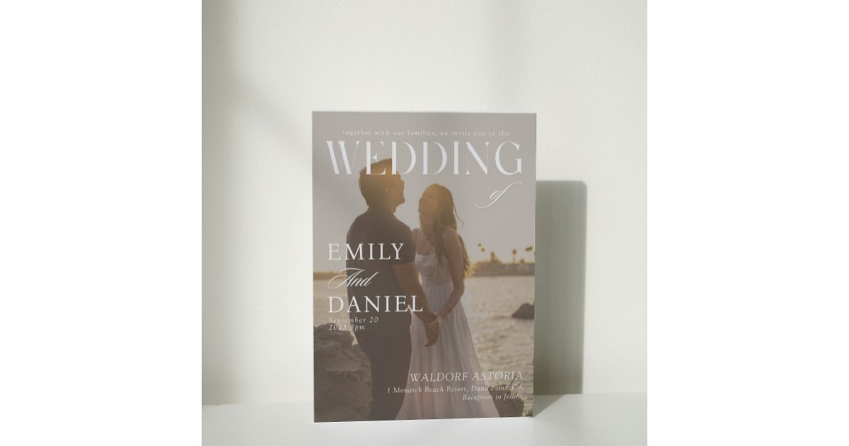 Chic In Style Photo Magazine Wedding Invitation | Zazzle
