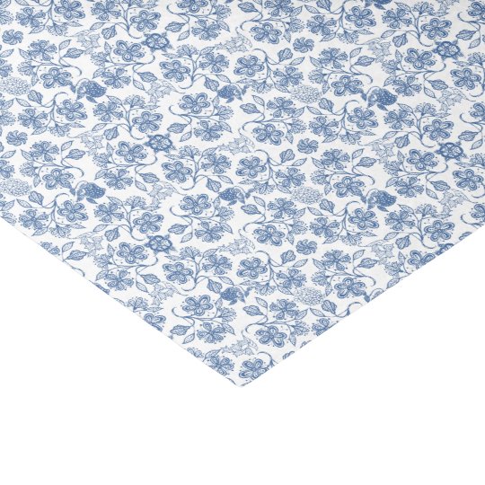 Chic Indigo Blue Ethnic Floral Print Tissue Paper | Zazzle.com