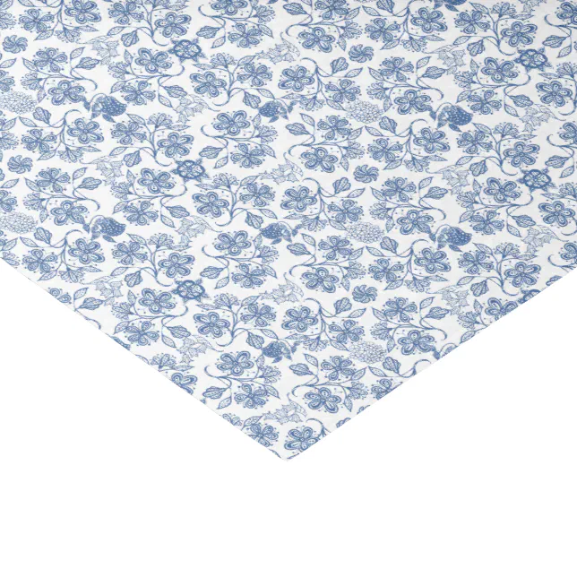Chic Indigo Blue Ethnic Floral Print Tissue Paper | Zazzle