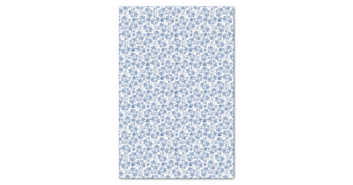 Chic Indigo Blue Ethnic Floral Print Tissue Paper | Zazzle.com