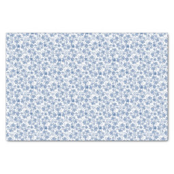 Chic Indigo Blue Ethnic Floral Print Tissue Paper | Zazzle