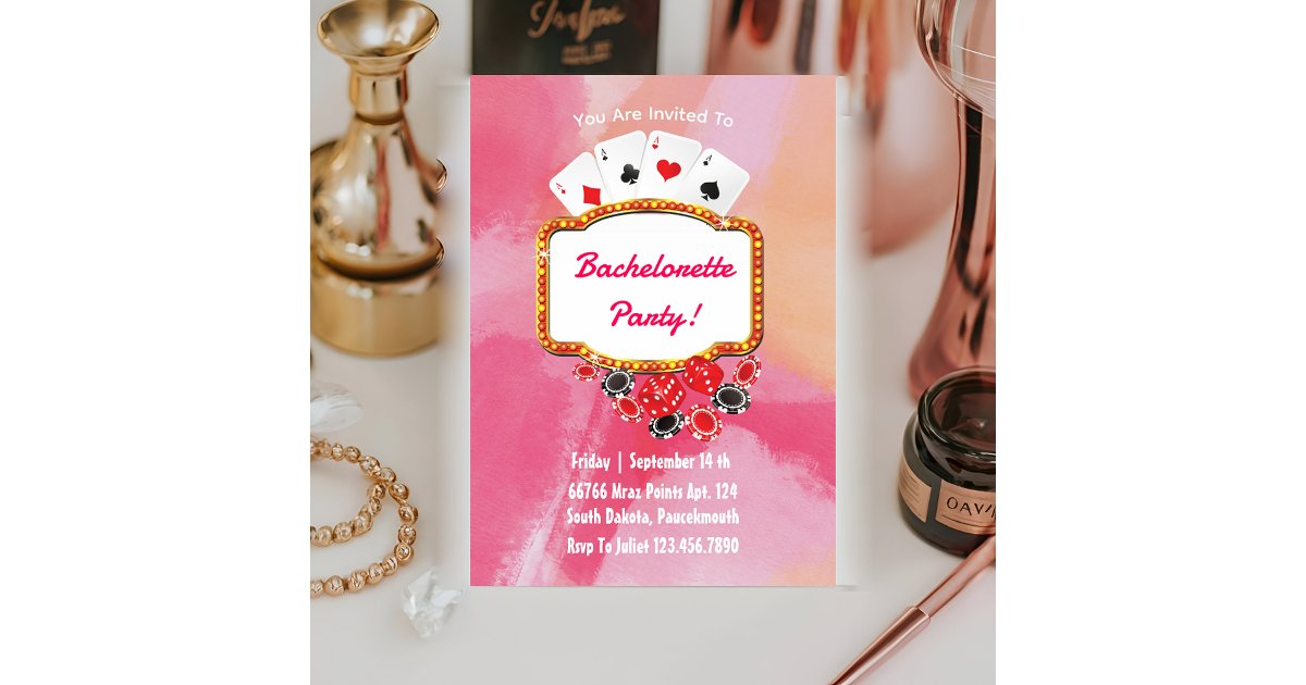 chic Las Vegas pink bachelorette party weekend Invitation | Zazzle