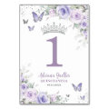Chic Lavender Purple Floral Quinceañera Sweet 16 Table Number | Zazzle