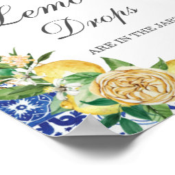 Chic Lemon Floral Guess Lemon Drops in Jar Game Poster | Zazzle