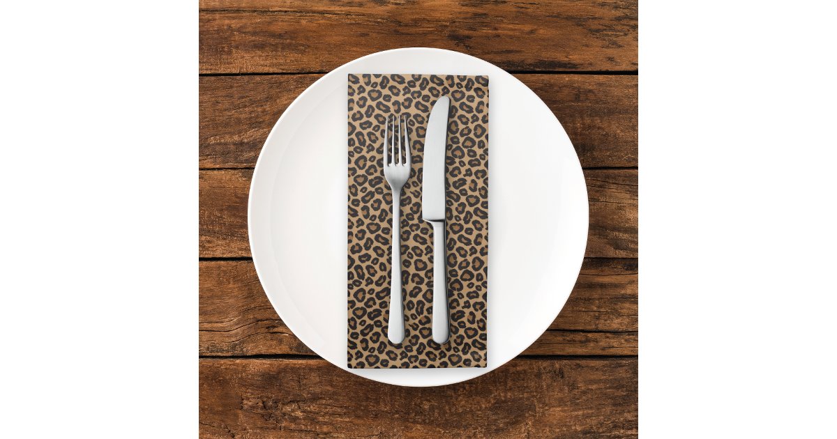 Chic Leopard Pattern Cloth Napkin | Zazzle