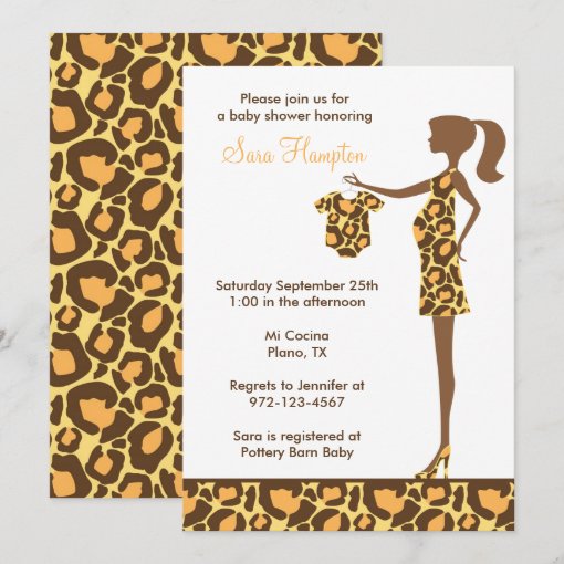 Chic Leopard Print Baby Shower Invitation | Zazzle