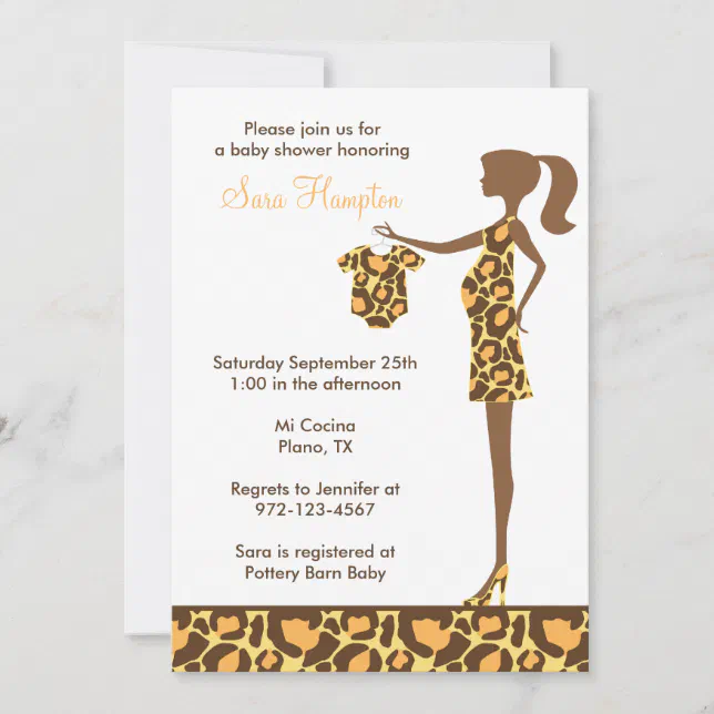 Chic Leopard Print Baby Shower Invitation | Zazzle