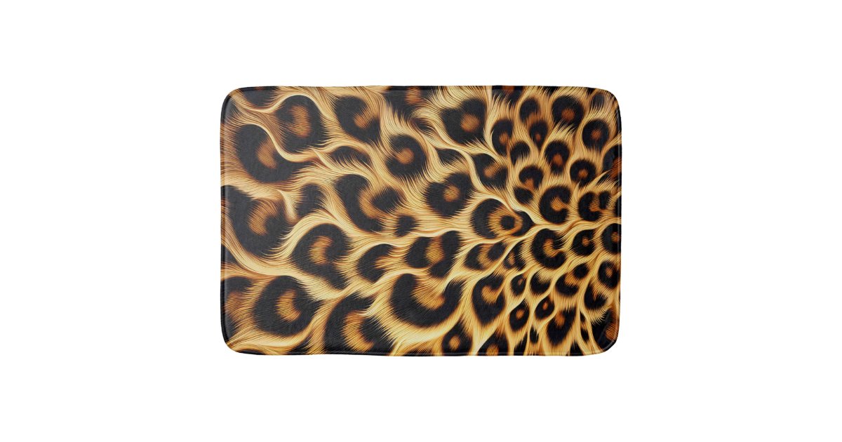 Chic leopard print bath mat | Zazzle