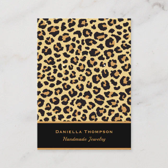 Chic Leopard Print Pattern Jewelry Earring Display Business Card | Zazzle