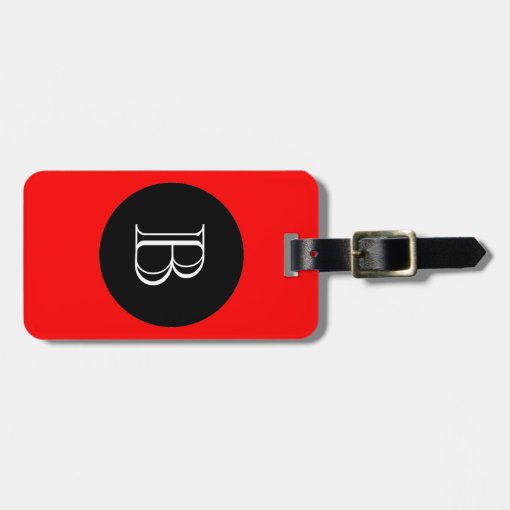 CHIC LUGGAGE/BAG TAG_01 RED/BLACK/MONOGRAM LUGGAGE TAG | Zazzle