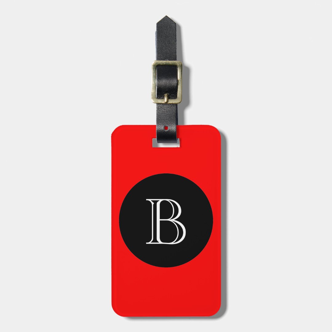 CHIC LUGGAGE/BAG TAG_01 RED/BLACK/MONOGRAM LUGGAGE TAG | Zazzle