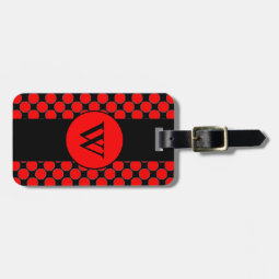 CHIC LUGGAGE/BAG TAG_01 RED DOTS/BLACK STRIPE LUGGAGE TAG | Zazzle