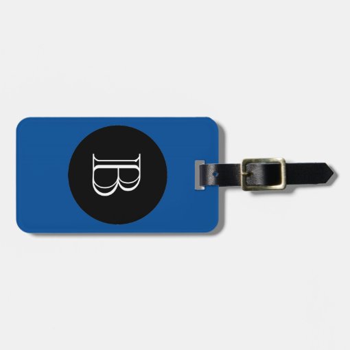 CHIC LUGGAGE/BAG TAG_156 BLUE/BLACK/MONOGRAM LUGGAGE TAG | Zazzle