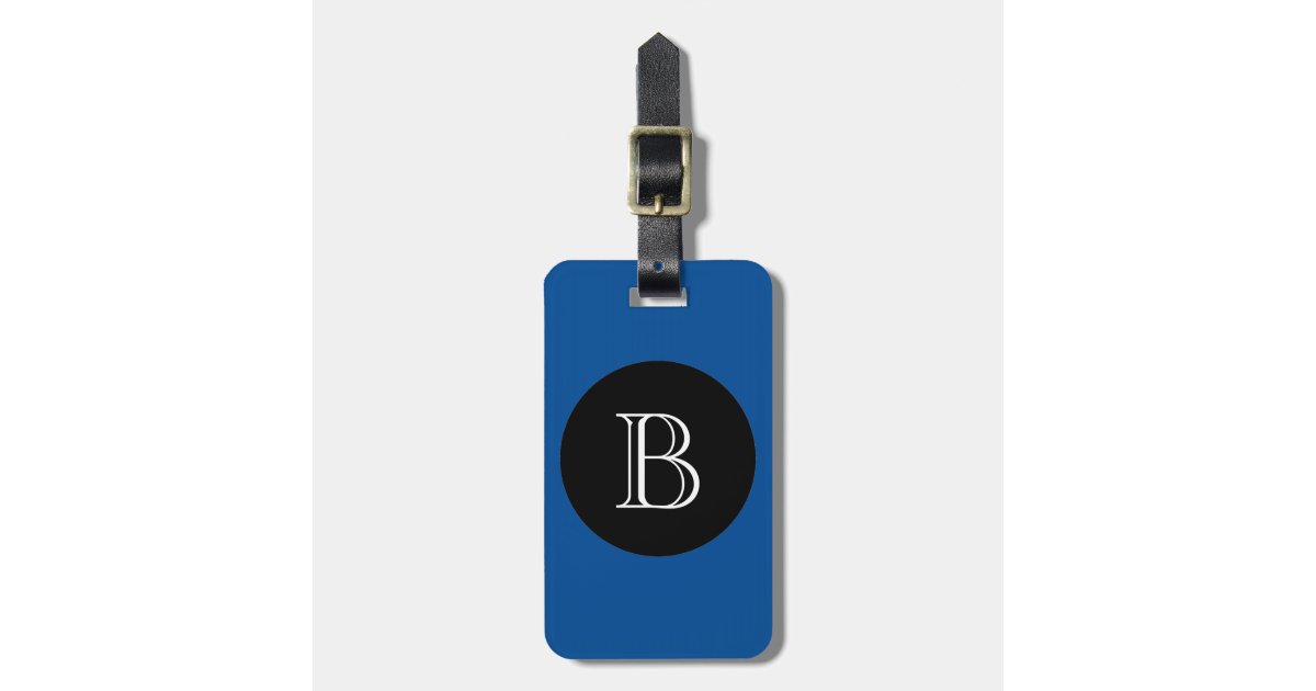 CHIC LUGGAGE/BAG TAG_156 BLUE/BLACK/MONOGRAM LUGGAGE TAG | Zazzle