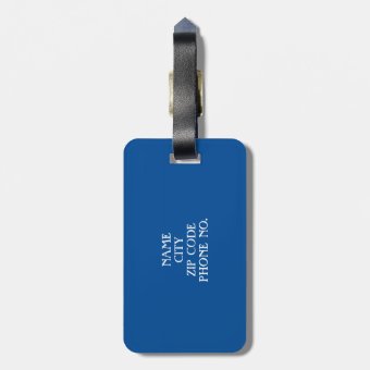 CHIC LUGGAGE/BAG TAG_156 BLUE/BLACK/MONOGRAM LUGGAGE TAG | Zazzle