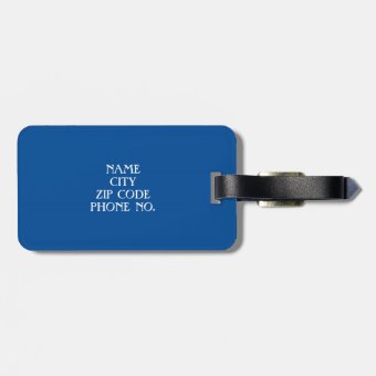 CHIC LUGGAGE/BAG TAG_156 BLUE/BLACK/MONOGRAM LUGGAGE TAG | Zazzle