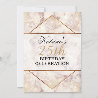 Chic Marble Birthday Party Invitation | Zazzle