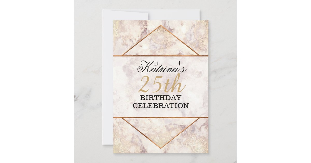 Chic Marble Birthday Party Invitation | Zazzle