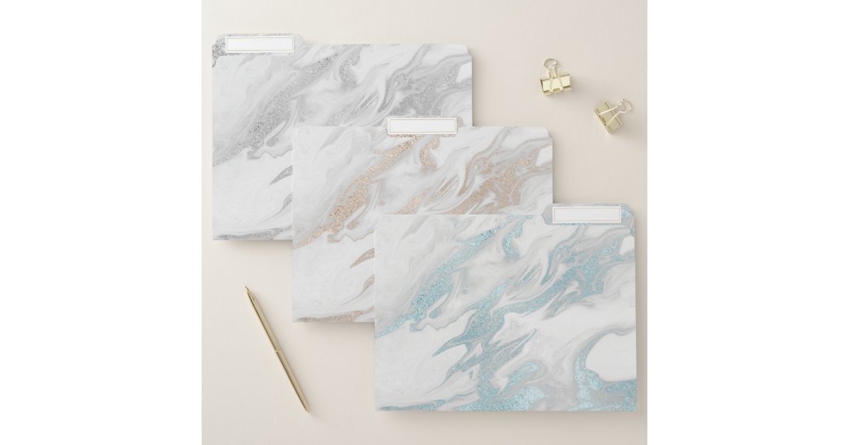 Chic Marbled File Folder Set | Zazzle