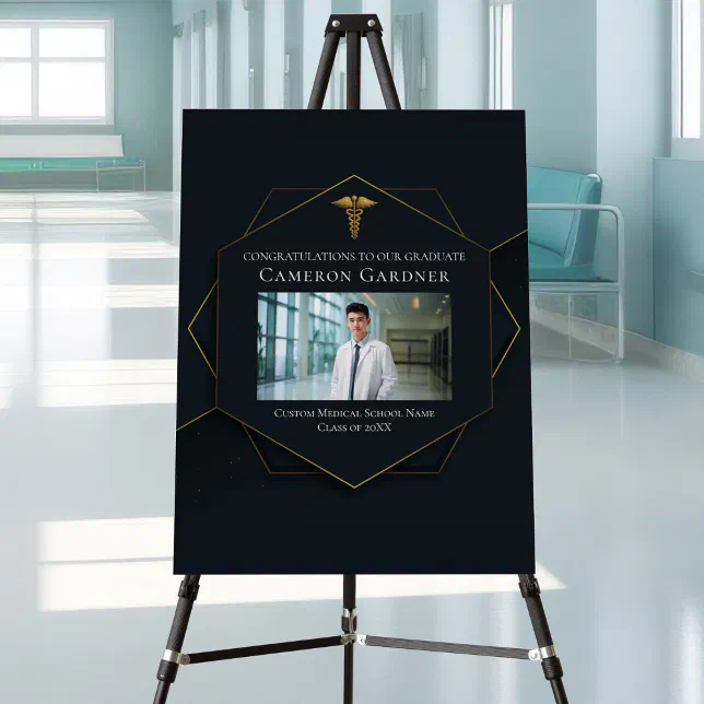 Chic Medical School Photo Graduation Party Welcome Foam Board | Zazzle