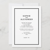 Chic Minimal French Monochrome Parisian Wedding Invitation | Zazzle