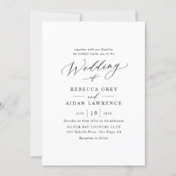 Chic Minimal Modern Script Wedding Invitation | Zazzle