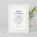 Chic Minimal Parisian Gold Border Wedding Foil Invitation | Zazzle