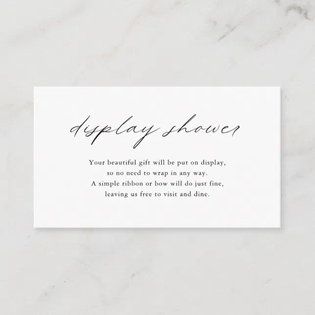 Chic Minimalist Elegant Simple Display Shower Enclosure Card | Zazzle