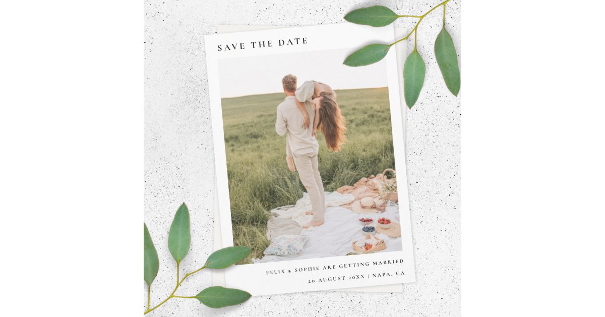 Chic Minimalist | Modern Simple Photo Wedding Save The Date | Zazzle