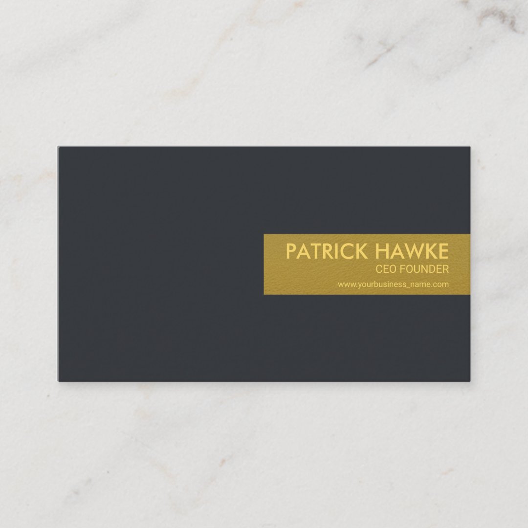 Chic Minimalist Simple Gold Name Tab CEO Founder Business Card | Zazzle