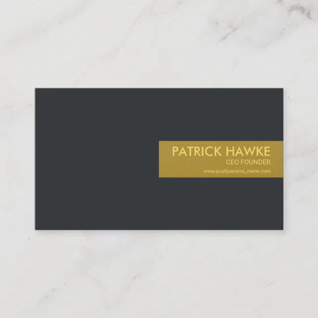 Chic Minimalist Simple Gold Name Tab CEO Founder Business Card | Zazzle