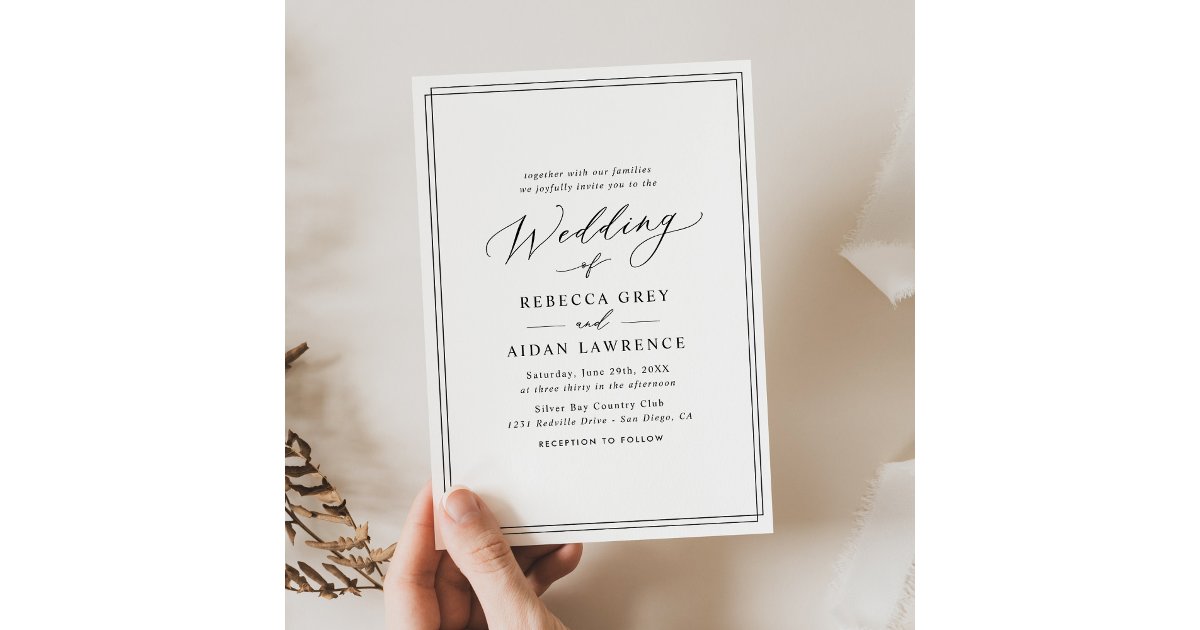 Chic Minimalistic Modern Script Wedding Invitation | Zazzle
