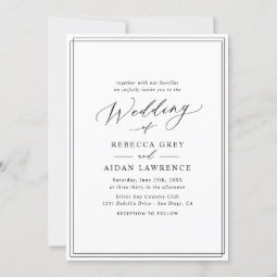 Chic Minimalistic Modern Script Wedding Invitation | Zazzle
