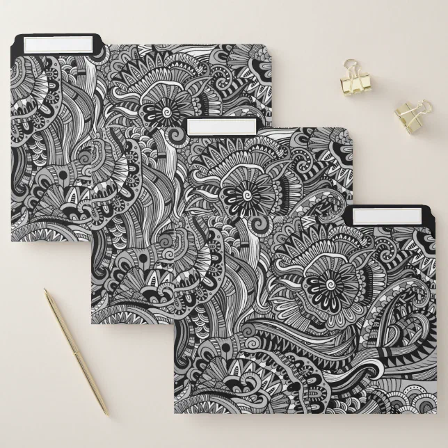 Chic Modern Abstract Floral Art Pattern File Folder | Zazzle