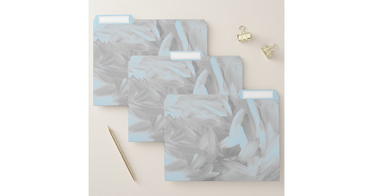 Chic Modern Abstract Paint Strokes File Folder | Zazzle