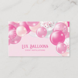 Chic Modern Balloon Artist Pink Silver Business Card | Zazzle