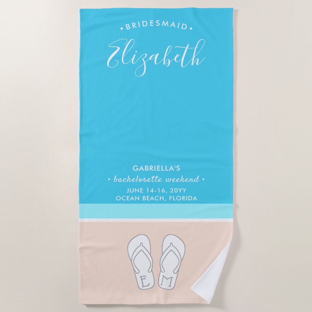 Chic Modern Beach Wedding Honeymoon Anniversary Beach Towel | Zazzle