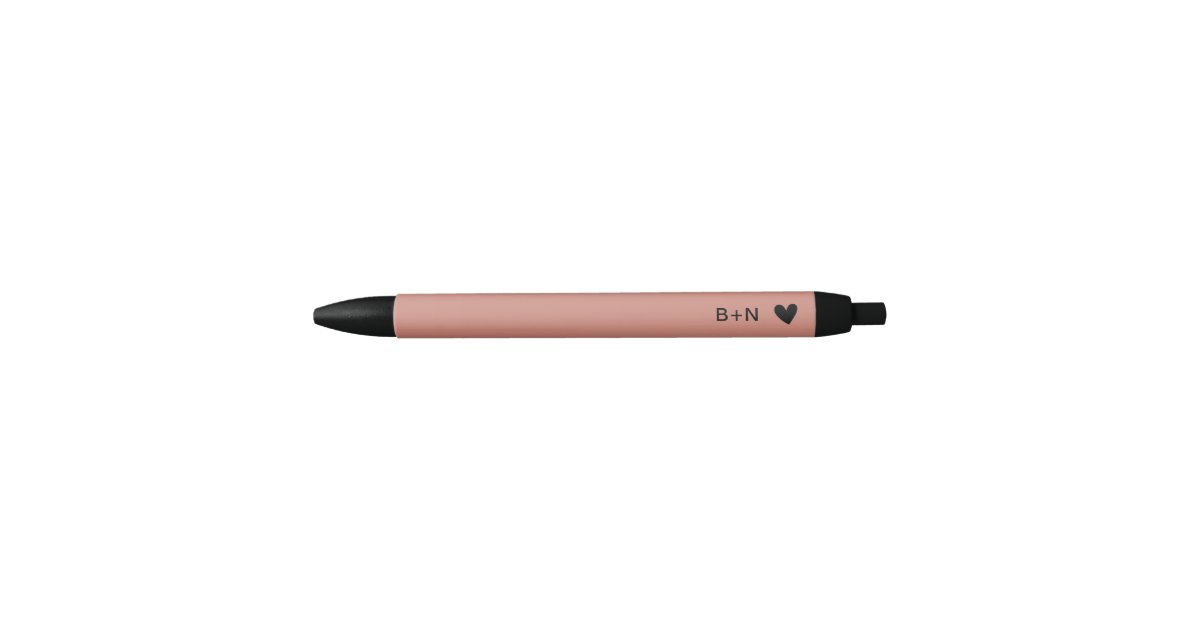 Chic Modern Black and Pink Heart Writing Pen | Zazzle