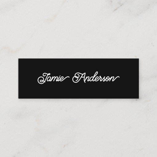 Chic Modern Black Script Social Media Influencer Mini Business Card ...