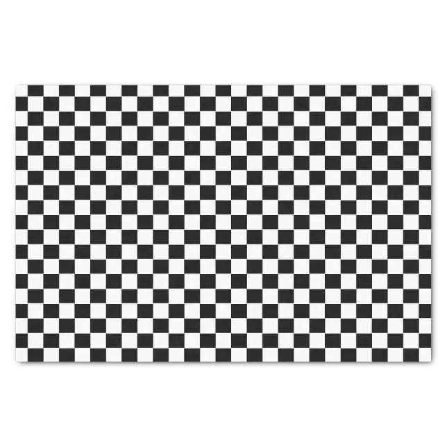 Chic Modern Black White Checks Checkered Gift Wrap Tissue Paper | Zazzle
